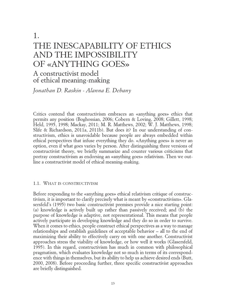 590 Ethics Raskin | PDF | Constructivism (Philosophy Of Education ...