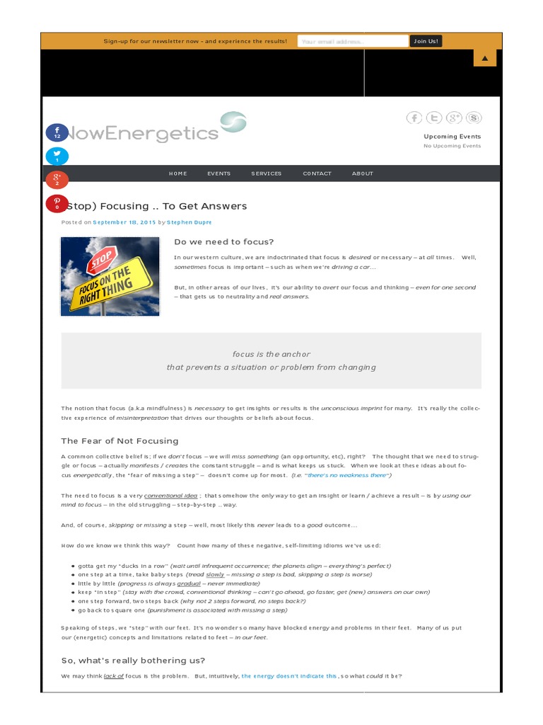 Yuen Method - (Stop) Focusing .. To Get Answers | PDF | Thought ...