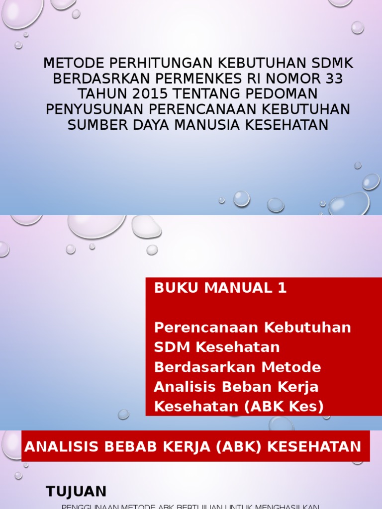 Rumus Menghitung Tenaga Kesehatan Permenkes-33 | PDF