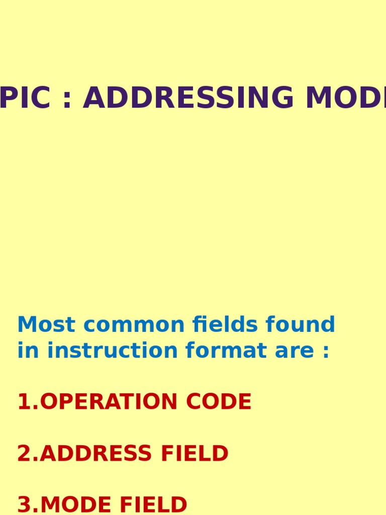 Topic: Addressing Modes | PDF | Instruction Set | Central Processing Unit