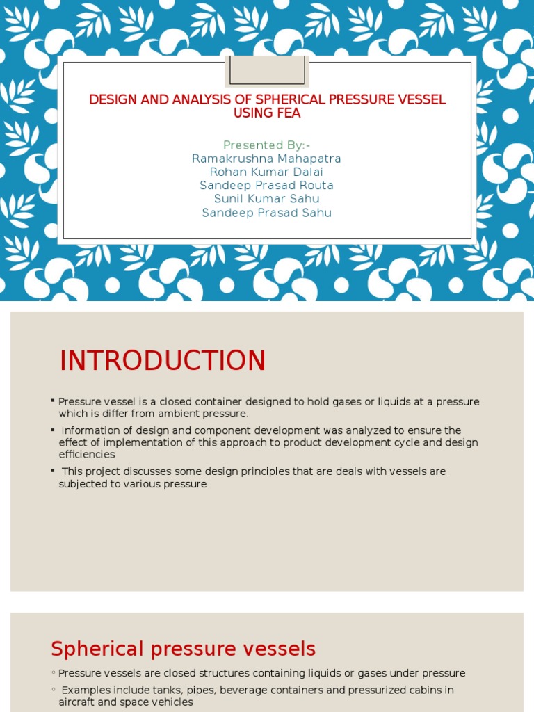 Design and Analysis of Spherical Pressure Vessel Using | PDF | Stress ...