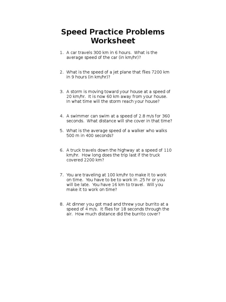 Speed Practice 2 | PDF | Speed | Aviation
