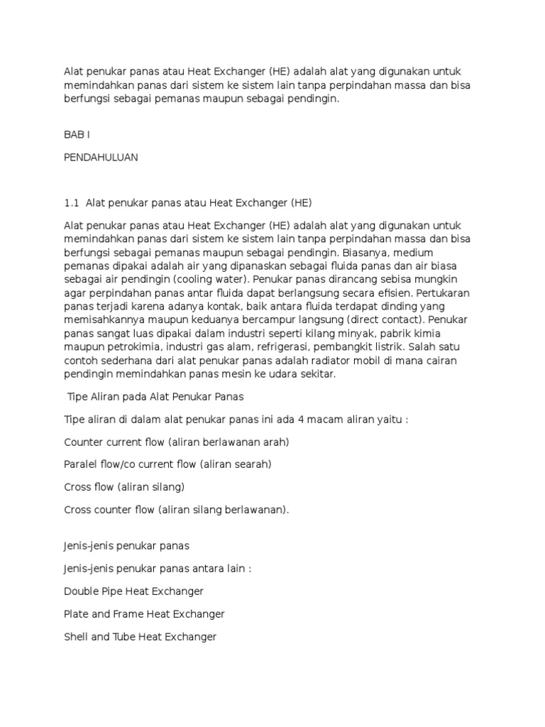 Panduan Lengkap Alat Penukar Panas | PDF