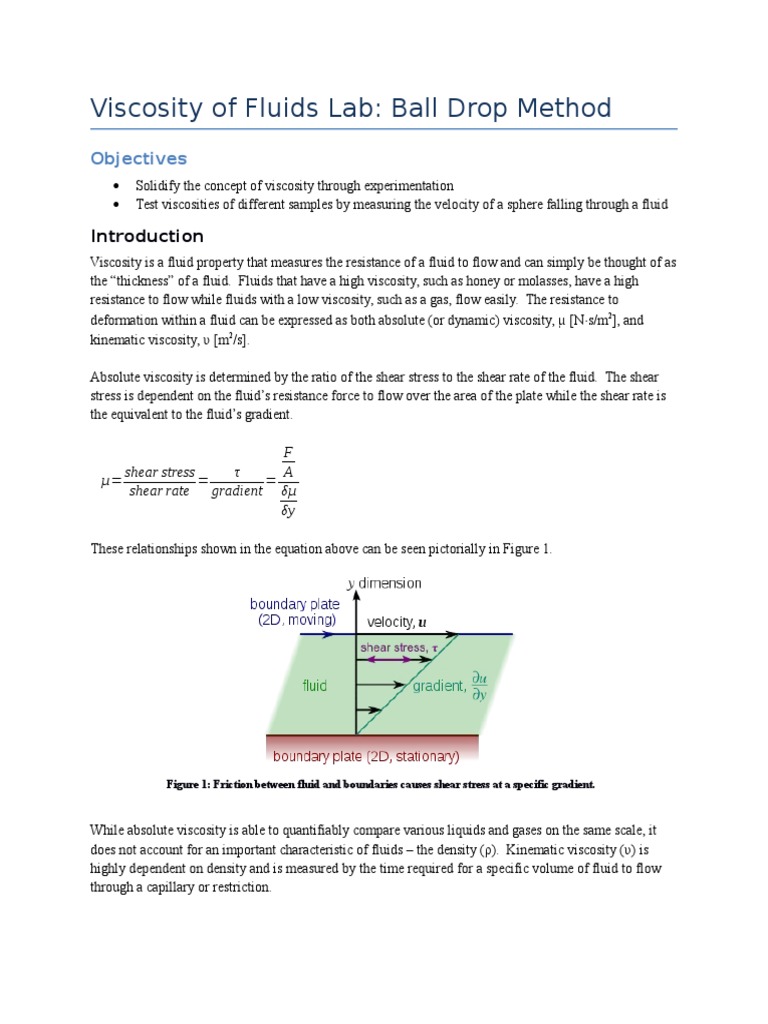 Viscosity of Fluids Lab (Ball Drop Method) | PDF | Viscosity | Drag (Physics)