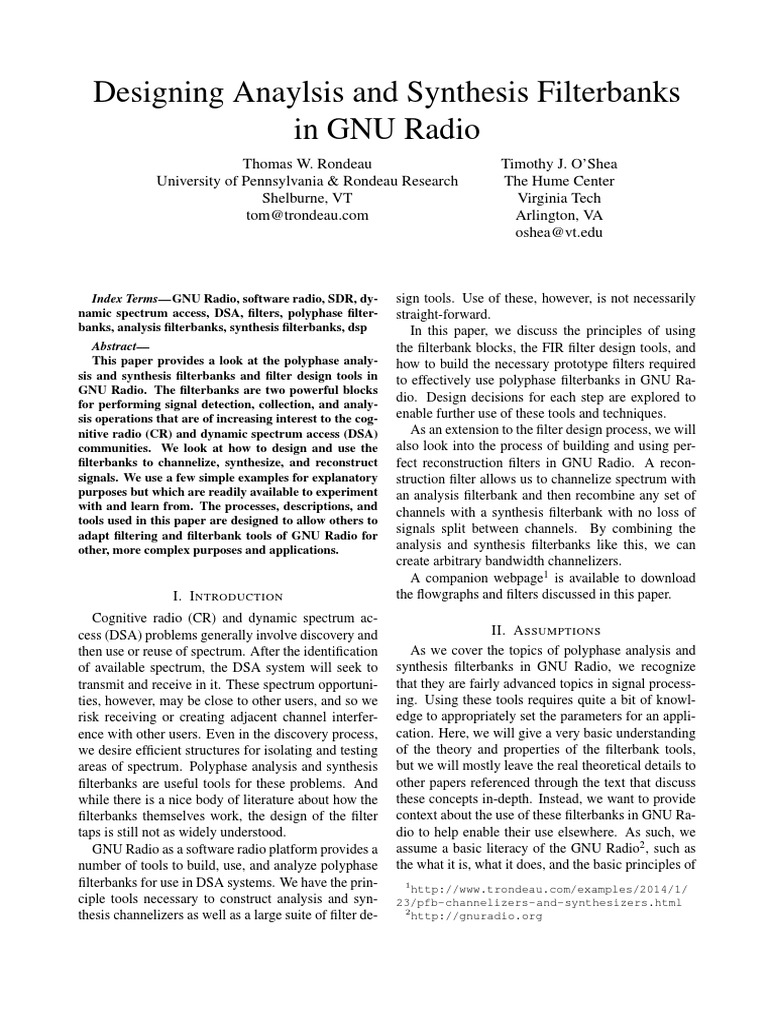 Rondeau GR Filtering | PDF | Sampling (Signal Processing) | Frequency Modulation