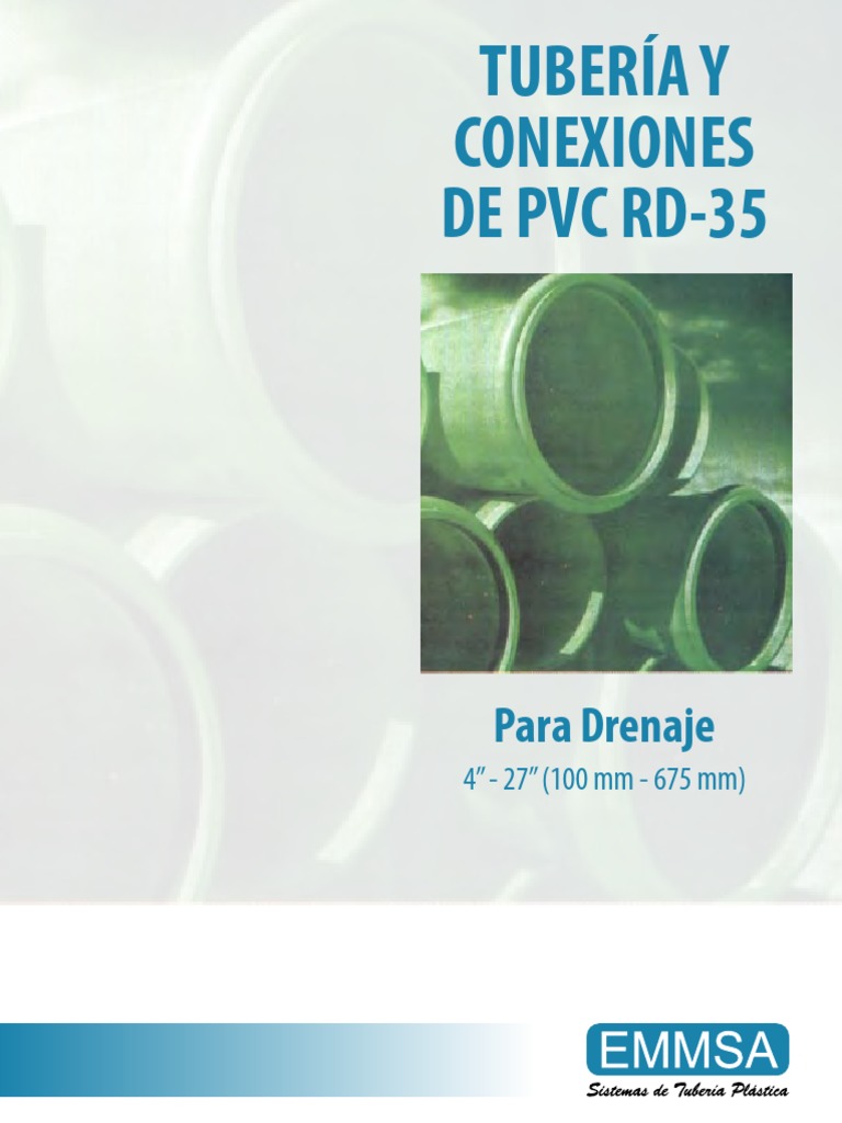 Tuberia y Conexiones de PVC RD-35 | PDF | Rigidez | Tubería (transporte ...