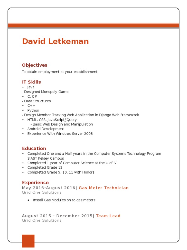 David Current Resume 2016 2 | PDF