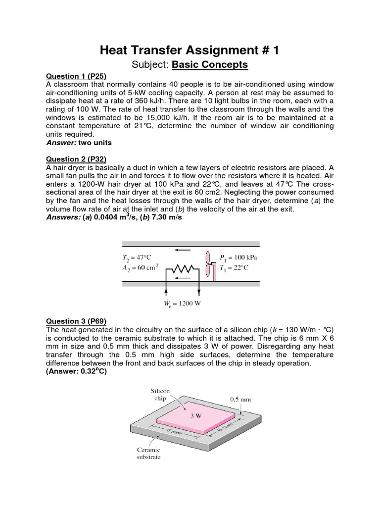 Assignment 1 HT PDF | PDF | Heat Transfer | Mechanical Engineering