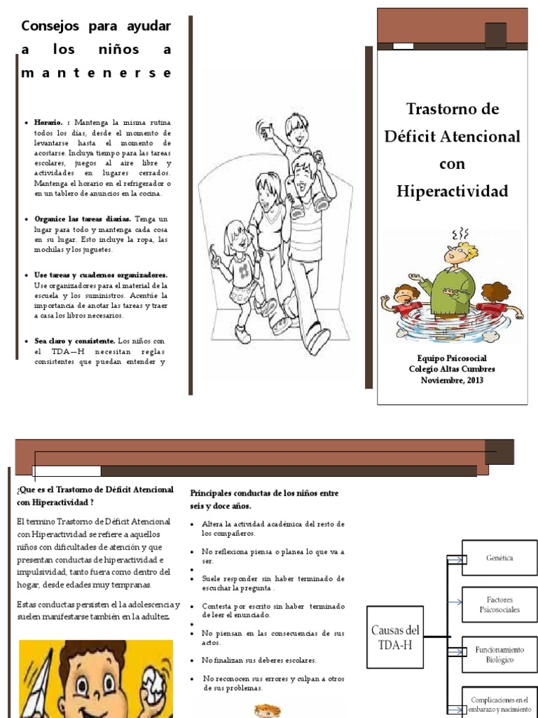 Triptico Hiperactividad | Descargar gratis PDF | Desorden hiperactivo y deficit de atencion ...