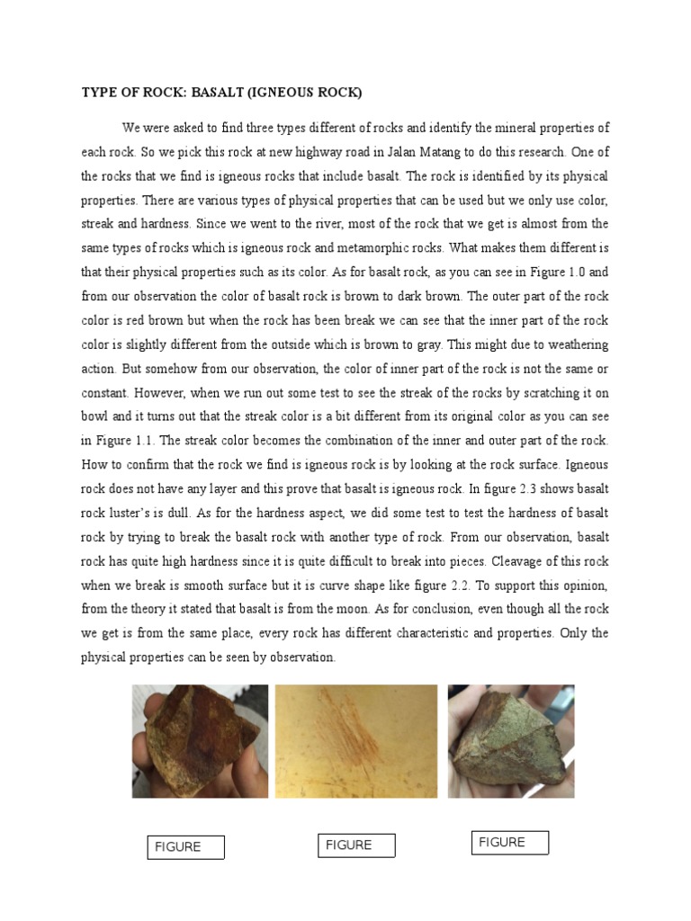 Type of Rock: Basalt (Igneous Rock) | PDF