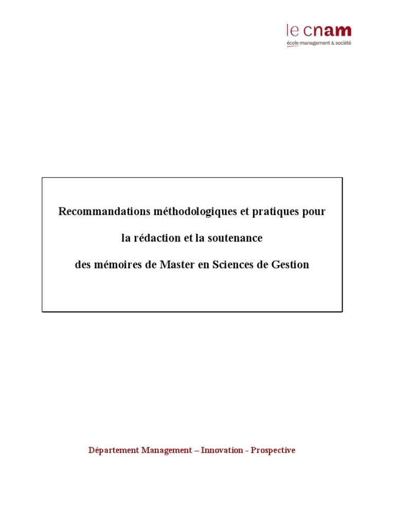 Guide Memoire Master PDF | PDF | Théorie | Science
