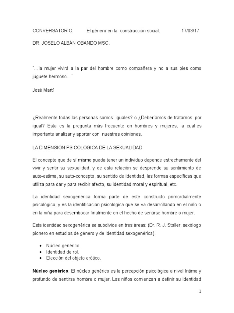 Construcción Social del Género y Sexualidad | PDF | Hombre | Género