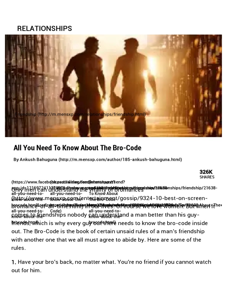 Universal Bro Code Rules - All You Need To Know About The BroCode