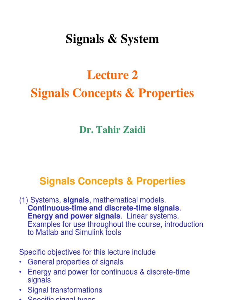 Signals & System | PDF | Signal (Electrical Engineering) | Exponential Function