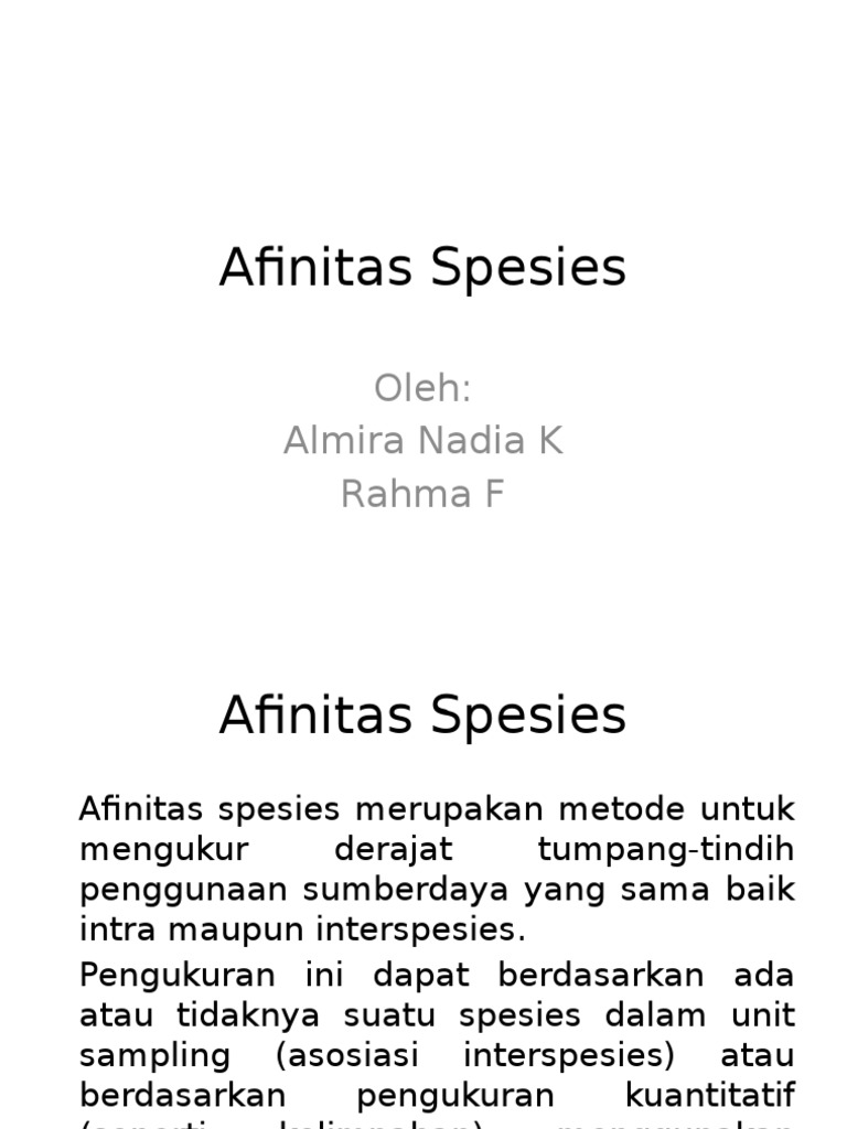 Afinitas Spesies dan Niche Lamun | PDF | Teknologi & Rekayasa