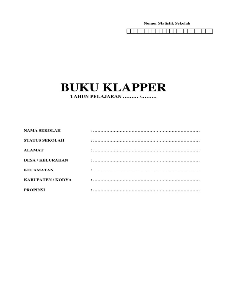 Contoh Buku Klapper Sekolah | PDF