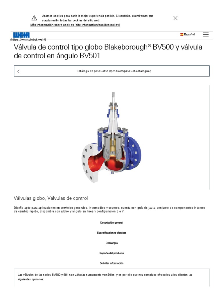 Válvula de Control Tipo Globo Blakeborough® BV500 y Válvula de Control ...