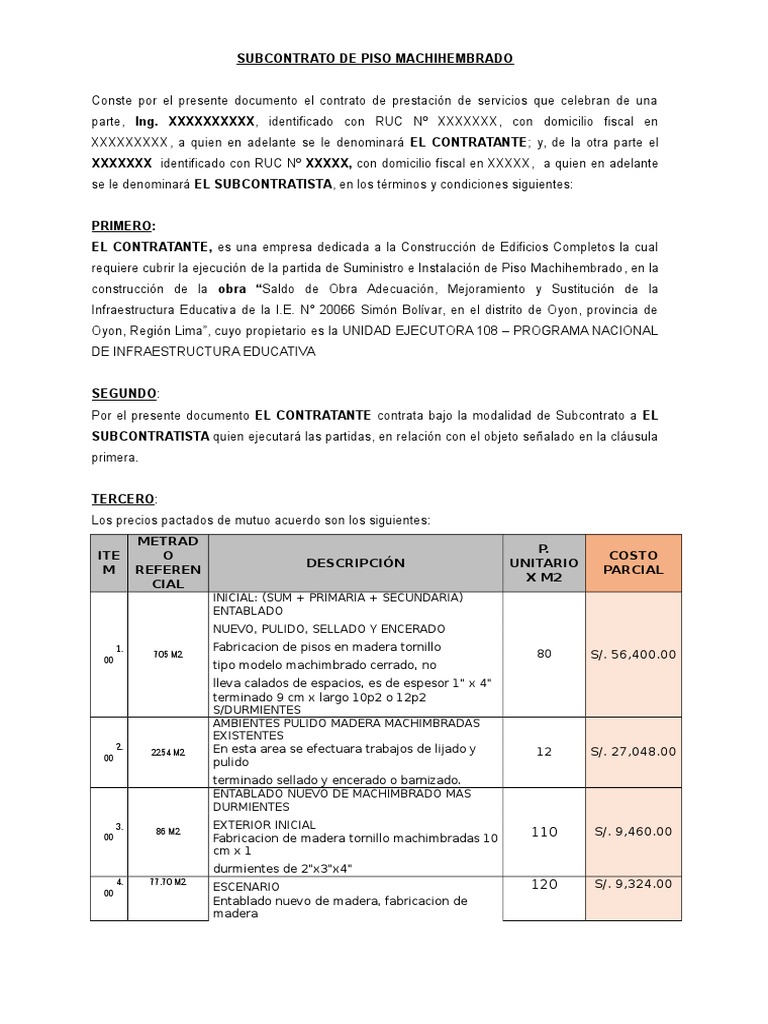 Modelo de Sub Contrato | PDF | Business
