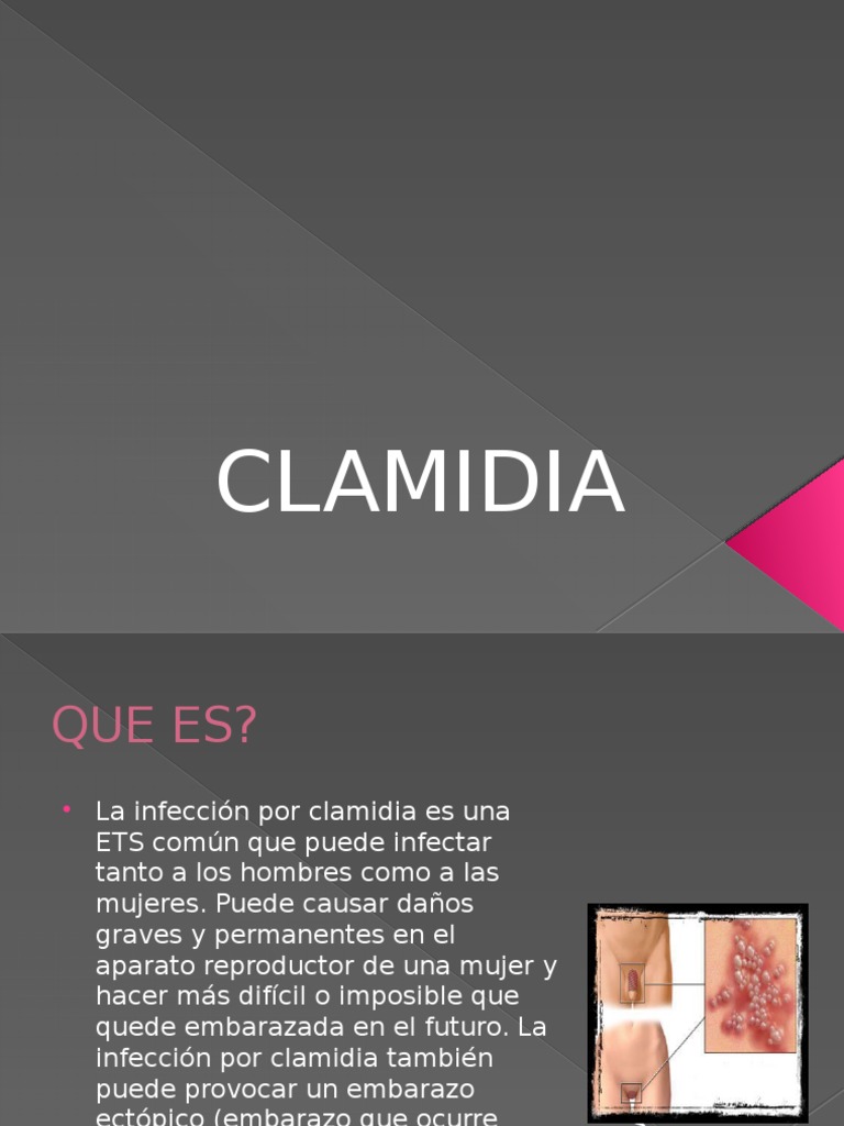 Clamidia: Síntomas y Riesgos en Embarazo | PDF | Infección transmitida ...