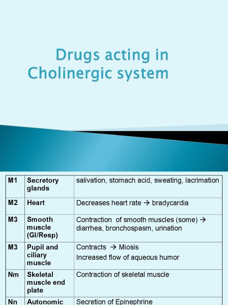 Cholinergic Drugs | PDF | Acetylcholine | Drugs