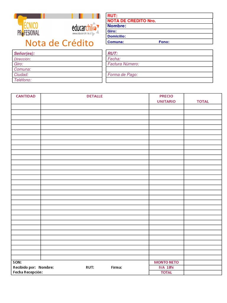 Modelo-Nota de Credito-Word PDF | PDF