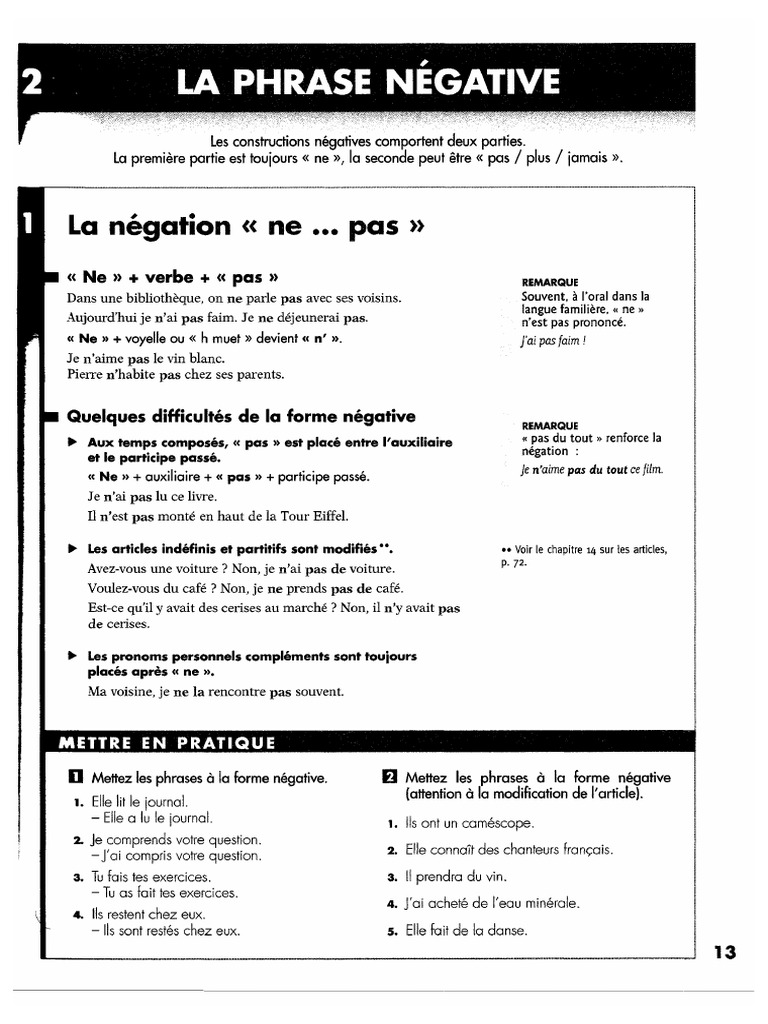 La Phrase Negative PDF