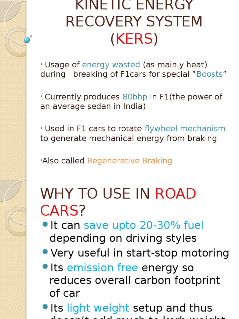 Kinetic Energy Recovery System Kers | PDF | Hybrid Vehicle ...
