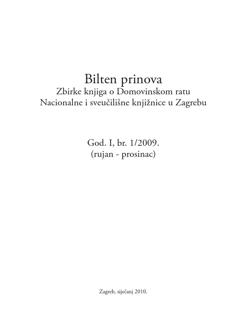 Bilten Prinova ZDR 1 PDF | PDF