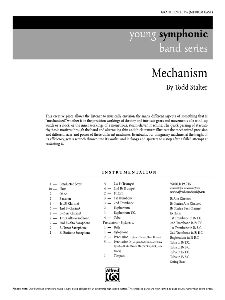 Mechanism - Todd Stalter - Score PDF | PDF