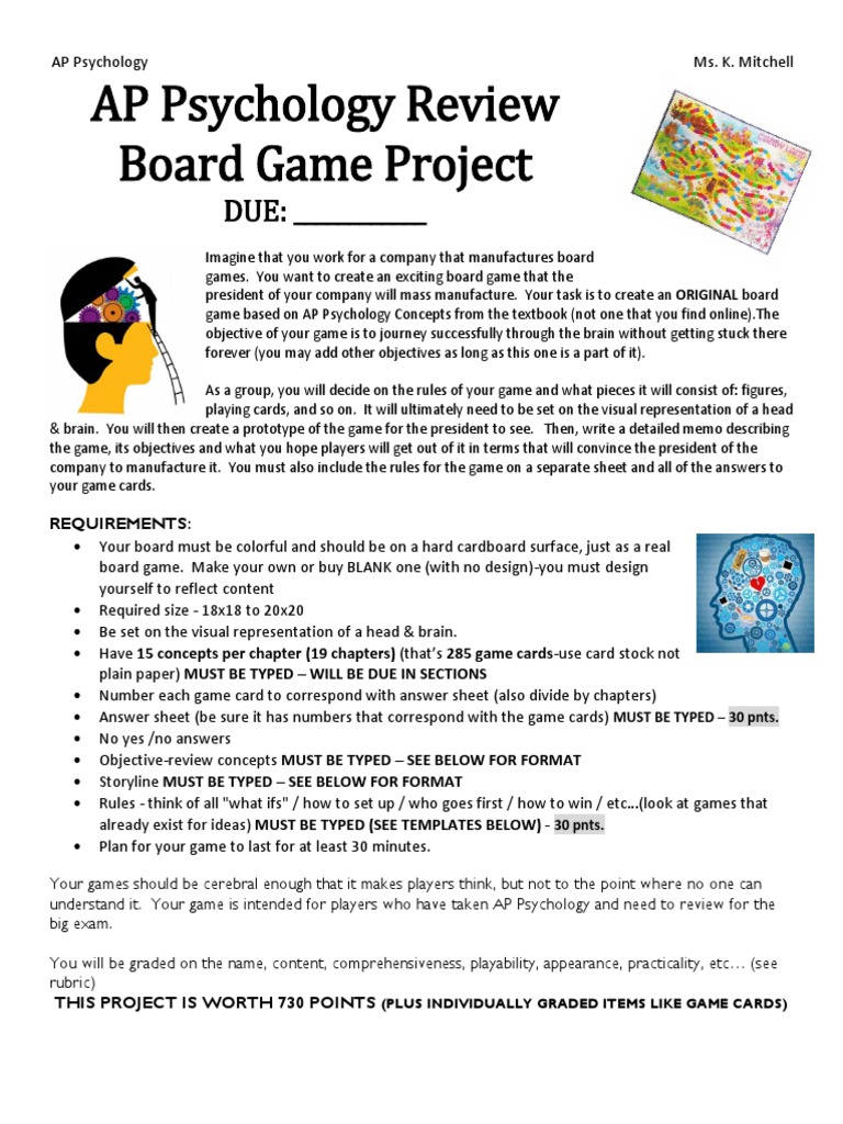 Ap Psychology Board Game Project 2017 | PDF | Goal | Learning