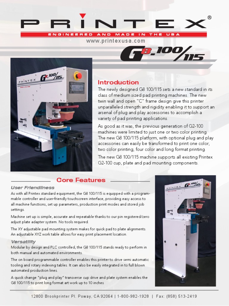 G8 100 115 Brochure | PDF | Printer (Computing) | Automation