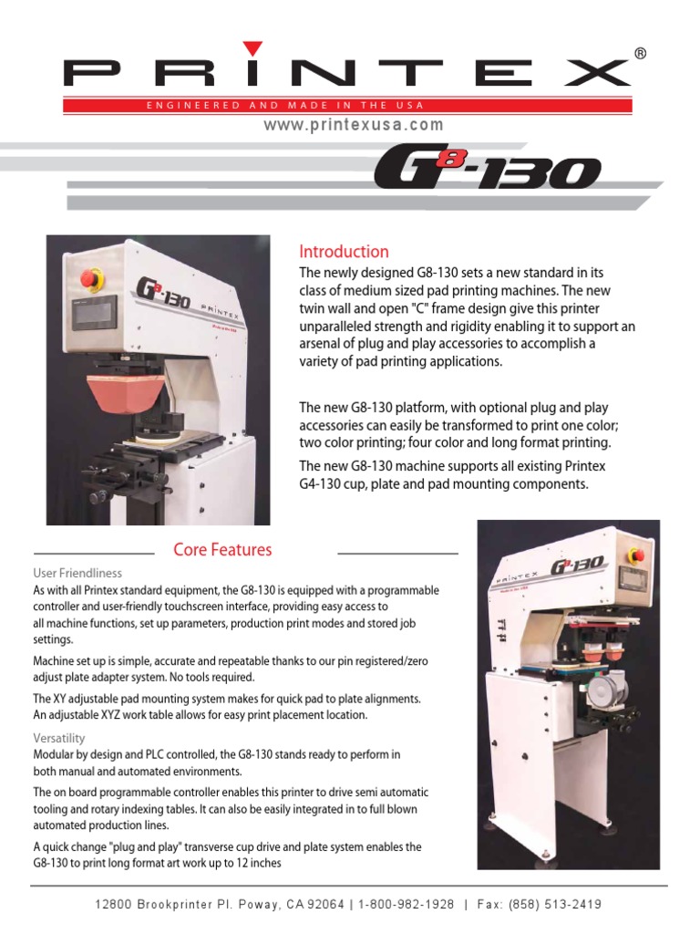 G8 130 Brochure Web | PDF | Printer (Computing) | Machines