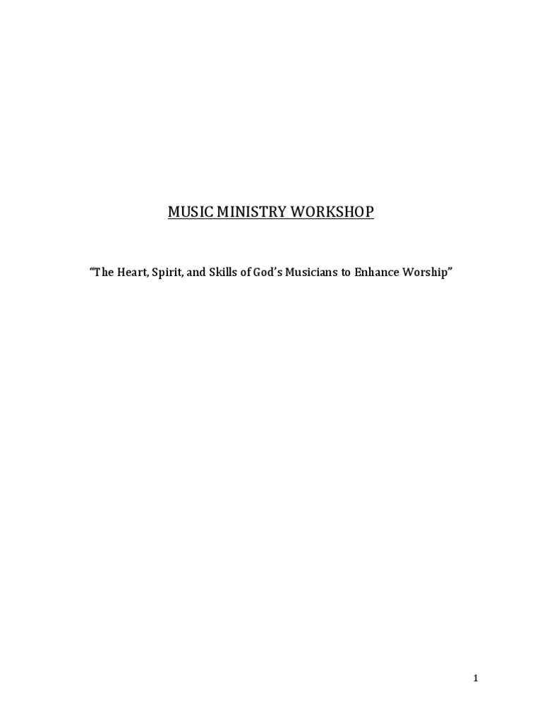 CFC Music Ministry Workshop Overview | PDF | Worship | Bass Guitar