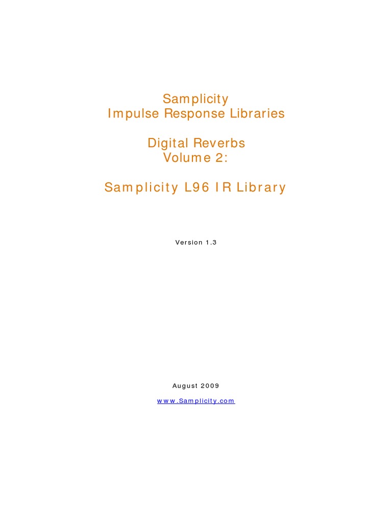 Samplicity L96 1.3 Documentation | PDF | Signal To Noise Ratio ...