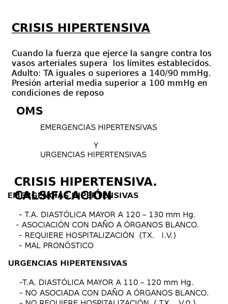 Crisis Hipertensiva Hipertensión Sistema Cardiovascular