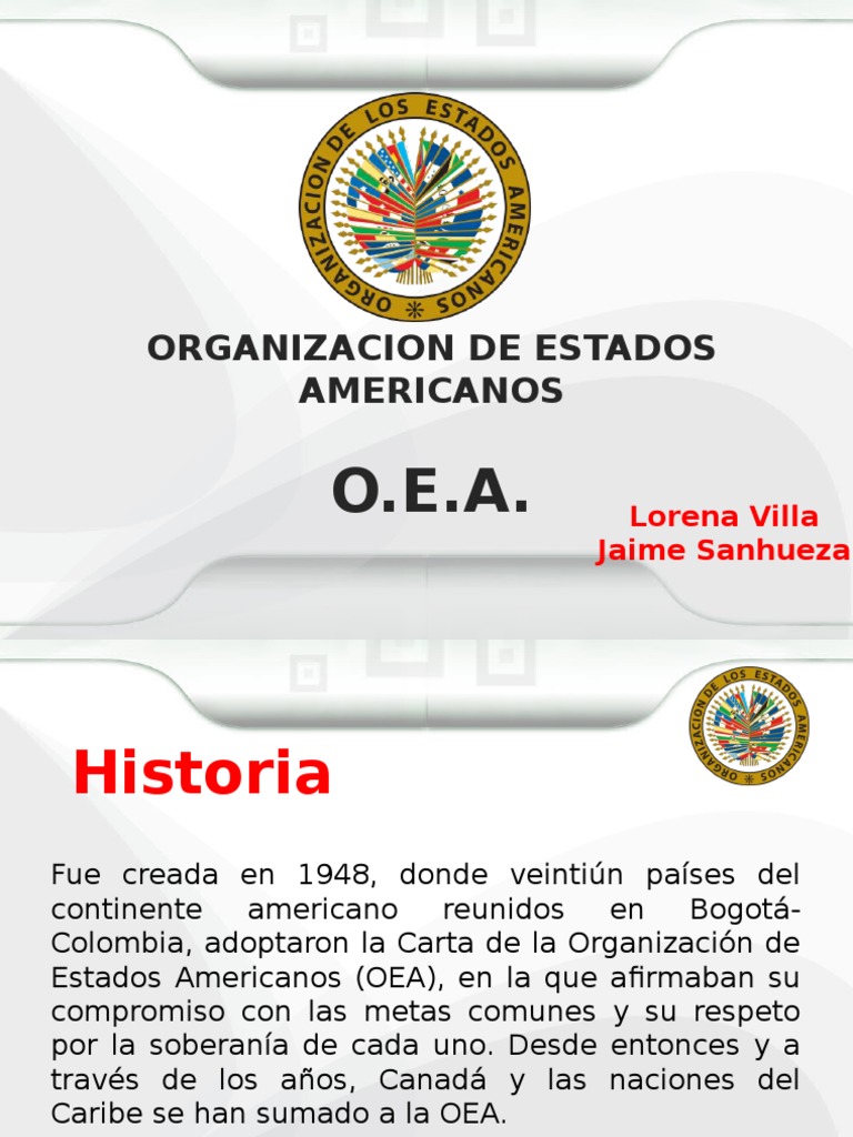 Historia y Funciones de la OEA | PDF | Américas | Relaciones ...