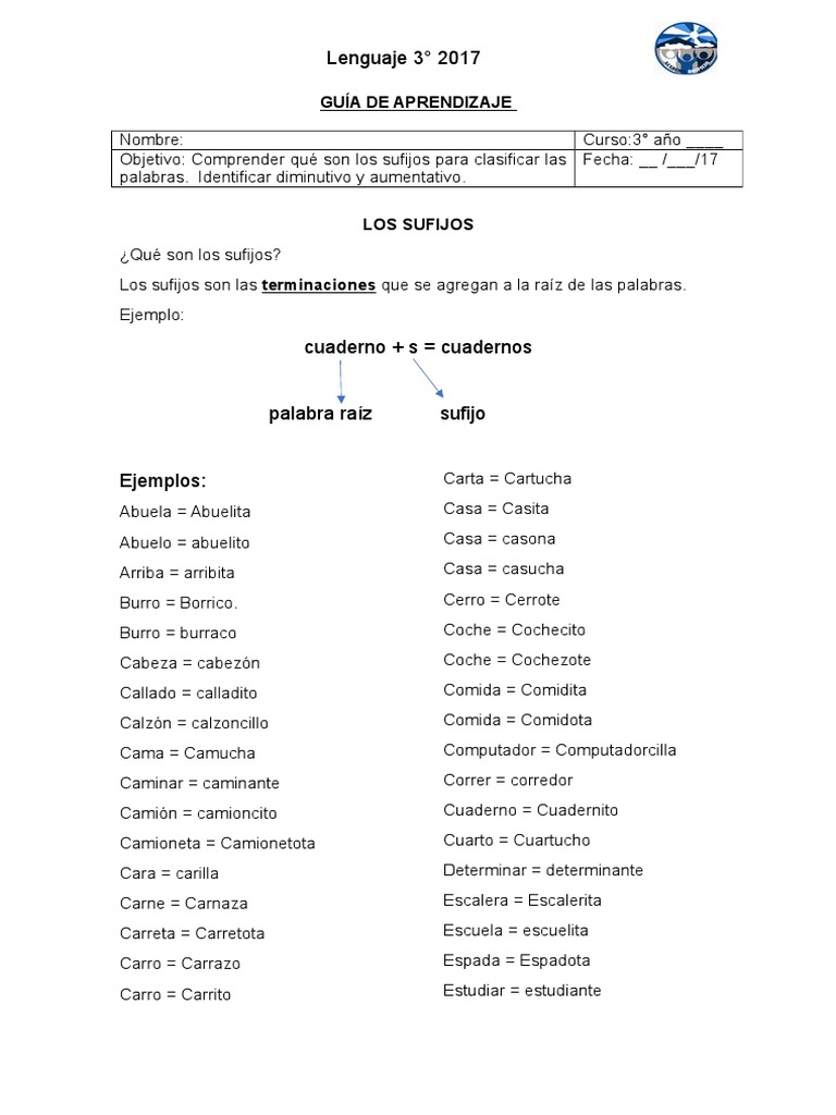 Guía de Sufijos 3° | PDF | Plantas | Naturaleza