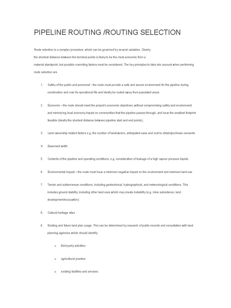 Pipeline Routing | PDF | Pipeline Transport | Program Optimization