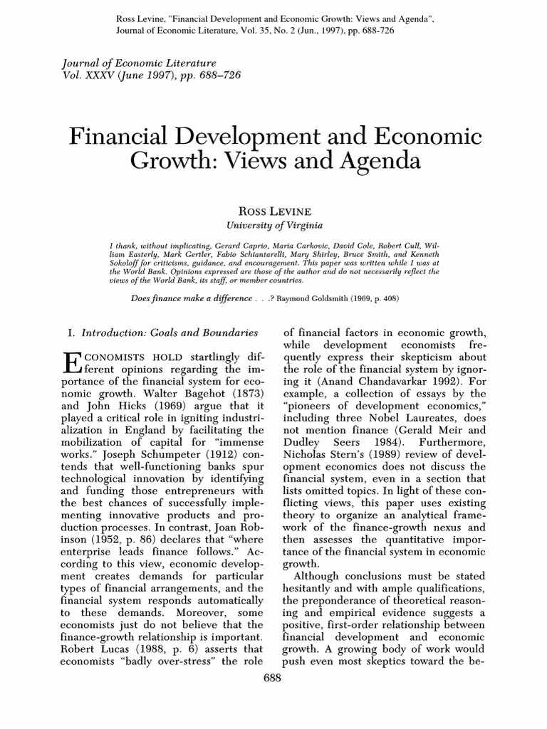 Financial Development and Growth Agenda | PDF | Market Liquidity ...