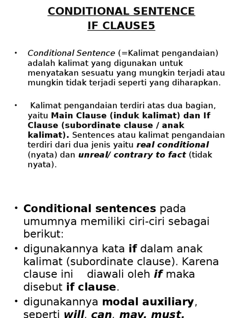 If Clause | PDF | Sintaksis | Gaya (Fiksi)