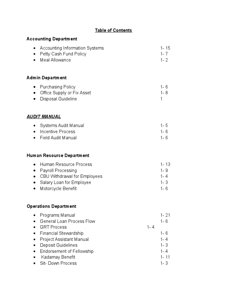 Accounting Department: Audit Manual | PDF | Business | Technology ...