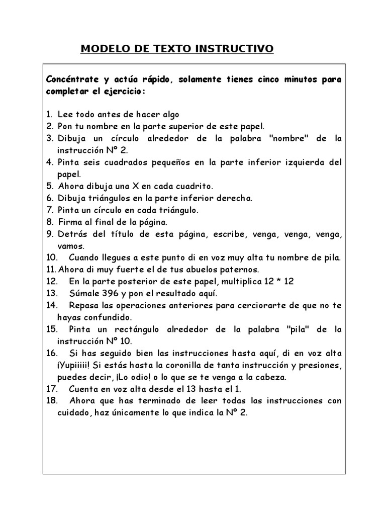 Modelo de Texto Instructivo