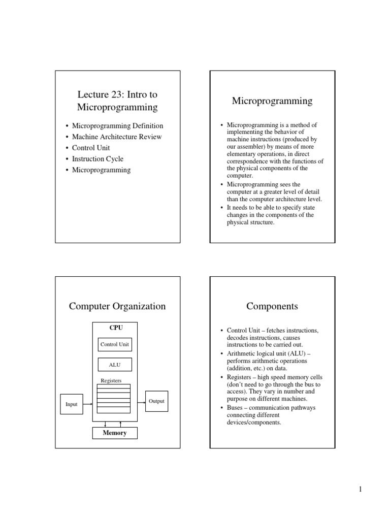 Microprogramming PDF | PDF | Instruction Set | Integrated Circuit Microprogramming PDF | PDF | Instruction Set | Integrated Circuit