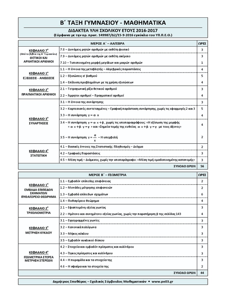 υλη μαθηματικα β γυμν PDF | PDF