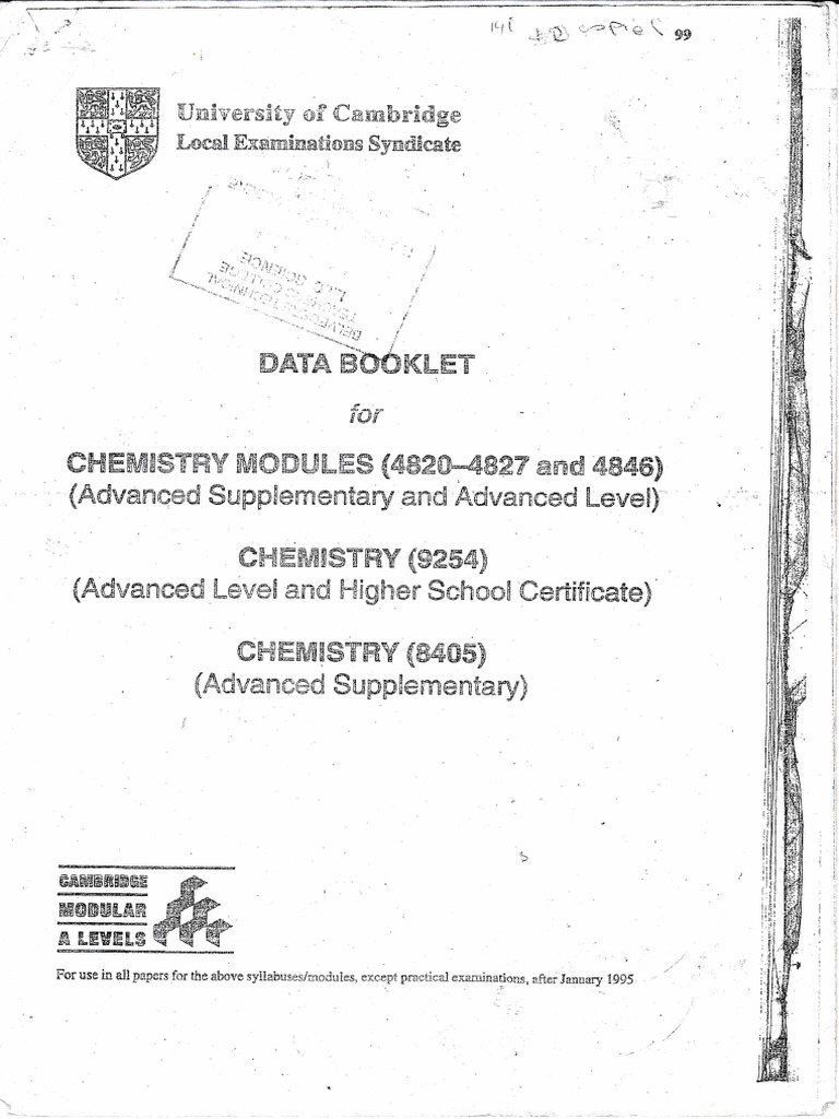 Chem Data Booklet | PDF