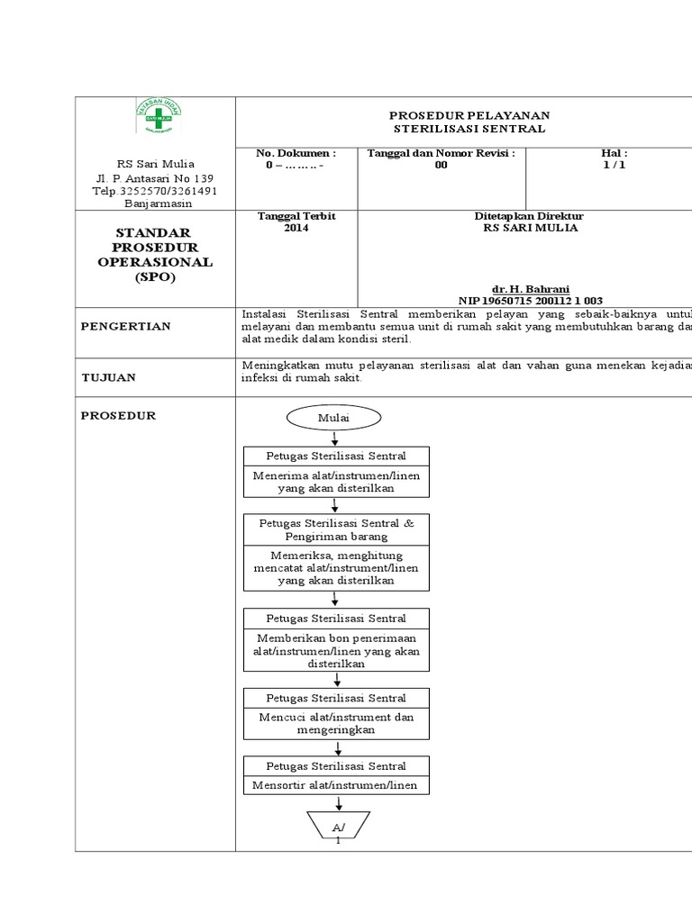 1-SOP-CSSD Alur | PDF