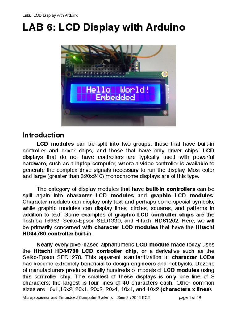 Lab6 LCD | PDF | Subroutine | Embedded System