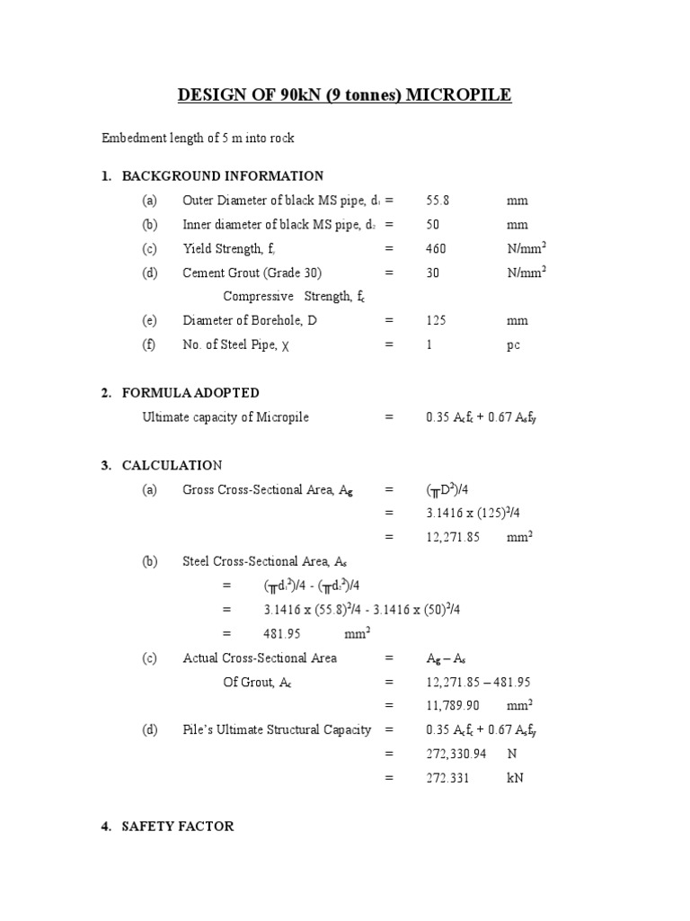 Micropile Design and Specifications | PDF | Deep Foundation | Engineering