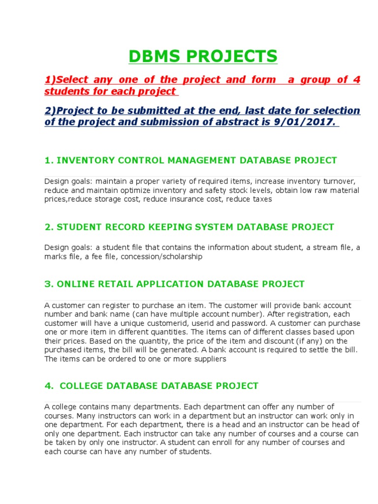 Dbms Projects | PDF | Databases | Inventory