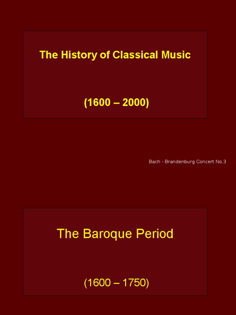 The History of Classical Music: Bach - Brandenburg Concert No.3 ...